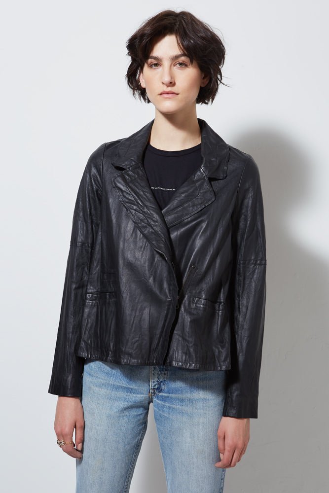 LEATHER SWING MOTO SAMPLE, BLACK – Burning Torch Online Boutique