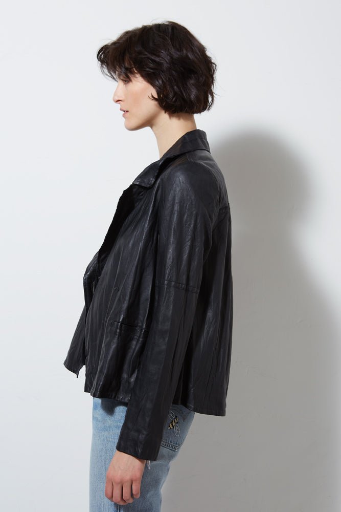 LEATHER SWING MOTO SAMPLE, BLACK – Burning Torch Online Boutique