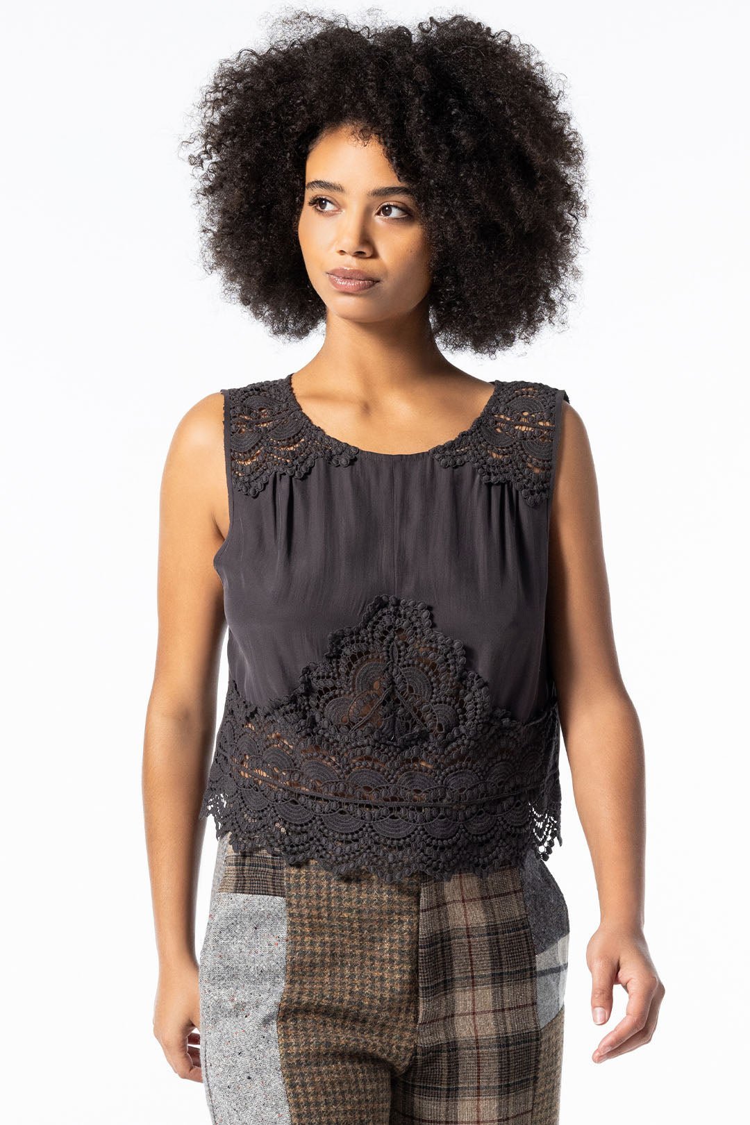 THE EMPRESS SLEEVELESS TOP SAMPLE, LICORICE – Burning Torch Online Boutique
